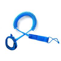 China Custom Blue TPU Elastic Kayak Paddle Leash 70cm Stretch 3m Stainless Steel Swivels for sale