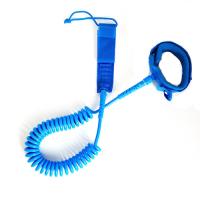 China Custom Blue TPU Elastic Kayak Paddle Leash 70cm Stretch 3m Stainless Steel Swivels for sale