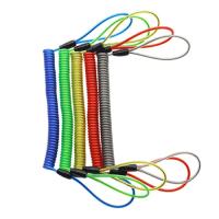 China Anti Theft Stainless Steel Coil Lanyard 0.8x13x135mm TPU Safety Tether for Tools for sale