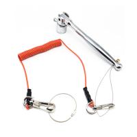 China Securing Orange Wire PU Coated Retractable Tool Lanyard Fall Protection Stop The Drop for sale