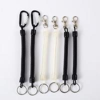 China TPU Coil Safety Strap with Hook and Ring 2.0mm Cord 1m Stretched Length for sale