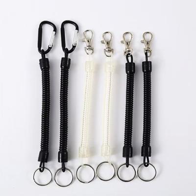 China TPU Coil Safety Strap with Hook and Ring 2.0mm Cord 1m Stretched Length for sale