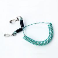China Plastic Covered Spiral Coil Cable Lanyard Quick Release Leash Light Green for sale
