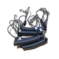China Black Coated Spring Safety Tool Lanyard 4mm Clear TPU with Swivel Hook 20kg Load for sale