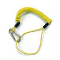 China Light Green Spring Flexible Coil Lanyard With Carabiner & Wrist Loop for sale