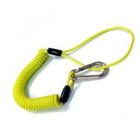 China Light Green Spring Flexible Coil Lanyard With Carabiner & Wrist Loop for sale