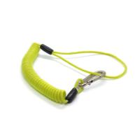 China Light Green Spring Flexible Coil Lanyard With Carabiner & Wrist Loop for sale