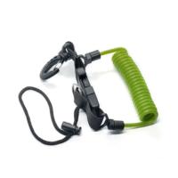 China TPU Coiled Lanyard 1.5M Quick Release Green Safety Scuba Diving Accessory for sale