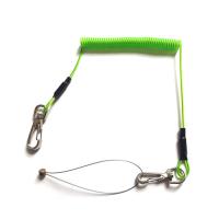 China Clear Green Curly Plastic Coil Lanyard With Swivel Hook Each End for sale