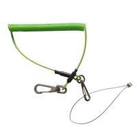 China Clear Green Curly Plastic Coil Lanyard With Swivel Hook Each End for sale