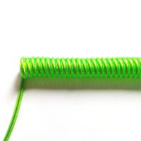 China Clear Green Curly Plastic Coil Lanyard With Swivel Hook Each End for sale