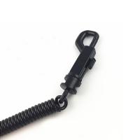 China Black Joggers Coiled Key Lanyard Tethers With POM Plastic Snap Hook for sale