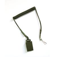 China TPU Coiled Tactical Pistol Lanyard 1.4m Steel Core Nylon Snap Closure for sale