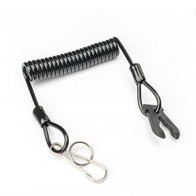 China Detachable Jet Ski Safety Lanyard Coil Style Engine Stop Key 3.0mm Cord 0.8m Stretch for sale