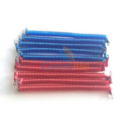 China 2 Eyelet Terminals Spiral Security Tether Cable 1M Stretch TPU Stainless Steel for sale