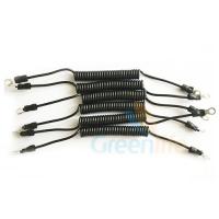 China 8cm Tail Coiled Security Cable TPU Steel Wire Eyelet 2.3mm Cord 80mm Unextended for sale