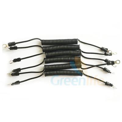 China 8cm Tail Coiled Security Cable TPU Steel Wire Eyelet 2.3mm Cord 80mm Unextended for sale