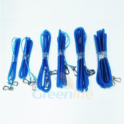 China Anti Dropping Fishing Rod Lanyard 2-20m Coil Tether with Stainless Steel Core for sale