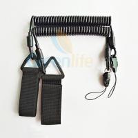 China Tactical Coiled Pistol Lanyard 4mm TPU Retention Lanyard 135mm Retracted Length for sale