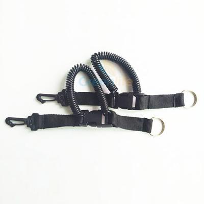 China Stretch Spring Scuba Retractable Coil Lanyard 1.3M 2.5mm Cord with Quick Release Buckle for sale