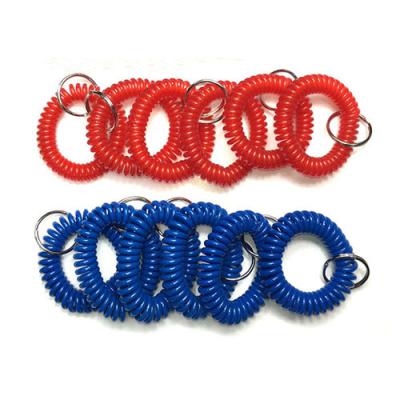 China TPU Plastic Wrist Coil Key Holder 2.3mm Cord 55mm Circle for ID Badge Keys for sale