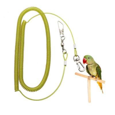 China Stretchable 5 Meter Parrot Flying Rope Coil Leash with Thumb Hook for Bird Safety for sale