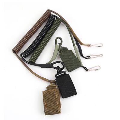 China Tactical Pistol Lanyard 1.4m Coiled Retention Sling for Police Duty Belt for sale