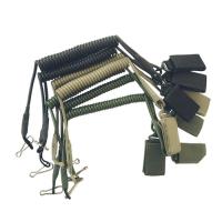 China Elastic Universal Coiled Tactical Pistol Lanyard Secure Fall Protection for sale