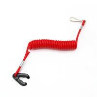 China Red Reinforced Coiled Jet Ski Safety Lanyard 3.5mm Cord 1.5m Stretch Fits All Brands for sale
