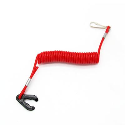 China Red Reinforced Coiled Jet Ski Safety Lanyard 3.5mm Cord 1.5m Stretch Fits All Brands for sale