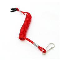 China Red Reinforced Coiled Jet Ski Safety Lanyard 3.5mm Cord 1.5m Stretch Fits All Brands for sale