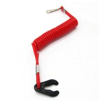 China Red Reinforced Coiled Jet Ski Safety Lanyard 3.5mm Cord 1.5m Stretch Fits All Brands for sale