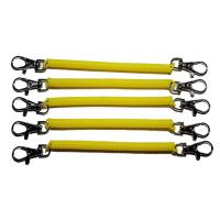China Double Lobster Claw Spiral Wrist Keychain Lanyard Coiled Bungee Cord 2.0mm TPU 50cm for sale