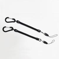 China Spiral Coiled Key Lanyard with Flat Aluminum Carabiner 2.0mm Cord 100mm Unstretched for sale