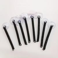 China 10CM Custom Black Sprial Tether With 90 Weld And Clear Sucker End for sale