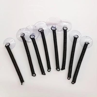 China 10CM Custom Black Sprial Tether With 90 Weld And Clear Sucker End for sale