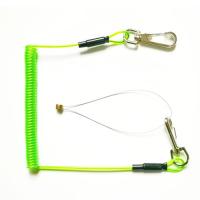China Clear Green TPU Coil Lanyard 1.5m with Zinc Alloy Swivel Hooks for Tool Safety for sale