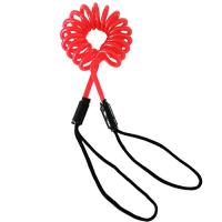 China Red Plastic Coiled Tool Lanyard 4mm Cord 100mm Coil Hand Safety Leash for sale