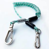 China Light Green Plastic Coated Spiral Coil Tool Lanyard 4mm Cord 150mm Coil for sale