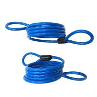 China Double Loop Ends Coiled Tether TPU Customized Blue Short Smart for sale