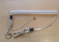 China Snap Hook Curly Cord Lanyard 1.5m Extended PU Adjustable Unique Swivelling for sale