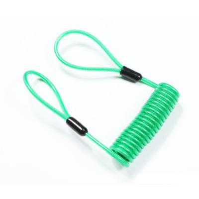 China Plastic Double Loops Wire Coil Lanyard Tool Drop Prevention Bungee Green for sale