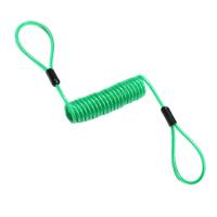 China Plastic Double Loops Wire Coil Lanyard Tool Drop Prevention Bungee Green for sale