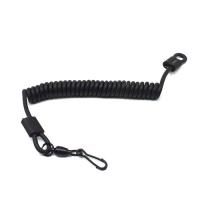 China Matt Black Coated Coiled Steel Lanyard Cable 1.4m for Pistol Security for sale