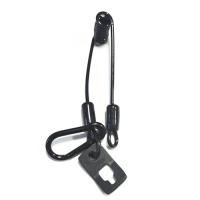 China 3CM Black Short Spiral Safety Tether Lanyard With Carabiner And String Loop for sale