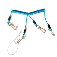 China ROHS Steel 3.0mm Cord Coiled Tool Lanyard 1.2m Extended Length for Hand Tools for sale