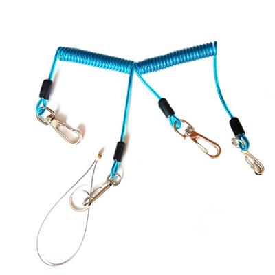China ROHS Steel 3.0mm Cord Coiled Tool Lanyard 1.2m Extended Length for Hand Tools for sale