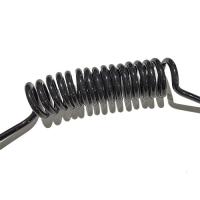 China Customizable 6mm Diameter Black PU Spiral Spring Cable Coiled Cord for Industrial Use for sale