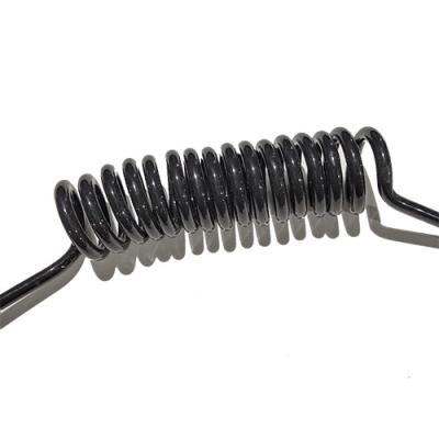 China Customizable 6mm Diameter Black PU Spiral Spring Cable Coiled Cord for Industrial Use for sale