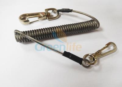 China Zinc Swivel Snap Hook Plastic Coil Lanyard 4mm Steel Cable 20kg Load Capacity for sale
